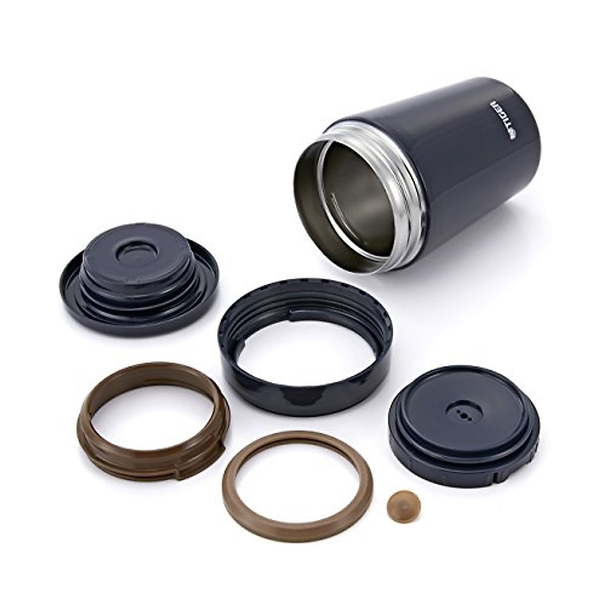 Tiger MCL-B038-AI Tiger Thermos Bottle, Vacuum Insulated, Soup Jar, 12.8 fl oz (380 ml), Heat Retention, Bento Box, Wide Mouth, Round Bottom, Indigo Blue