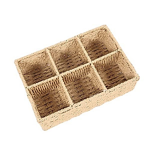 YRJJ, Toilet Paper Basket for Tank Topper,Woven Storage Box Cube Basket Bin Container, Shelf Cabinet(1pc) (12.20InInL x 8.26InInW x 3.93InInH03M)