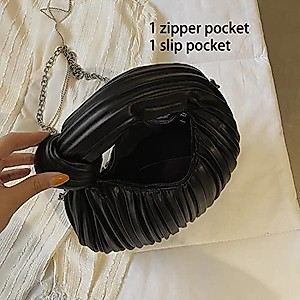 ELDA Knotted Clutch Crossbody Purse for Women Cloud Handbag Fashion Dumpling Bag Ruched Pouch Bag