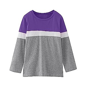 Infant Toddler Baby Boy Girl Sweatshirt Pullover Unisex Casual Solid Sports Sweatshirt T-Shirt Tops Baby Sweatshirts Purple