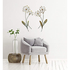 T.I. Design Dandelion Floral Contemporary Metal Wall Decor Set