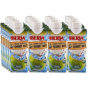 Iberia 100% Pure Organic Coconut Water, 11.1 fl. oz. (Pack of 24)