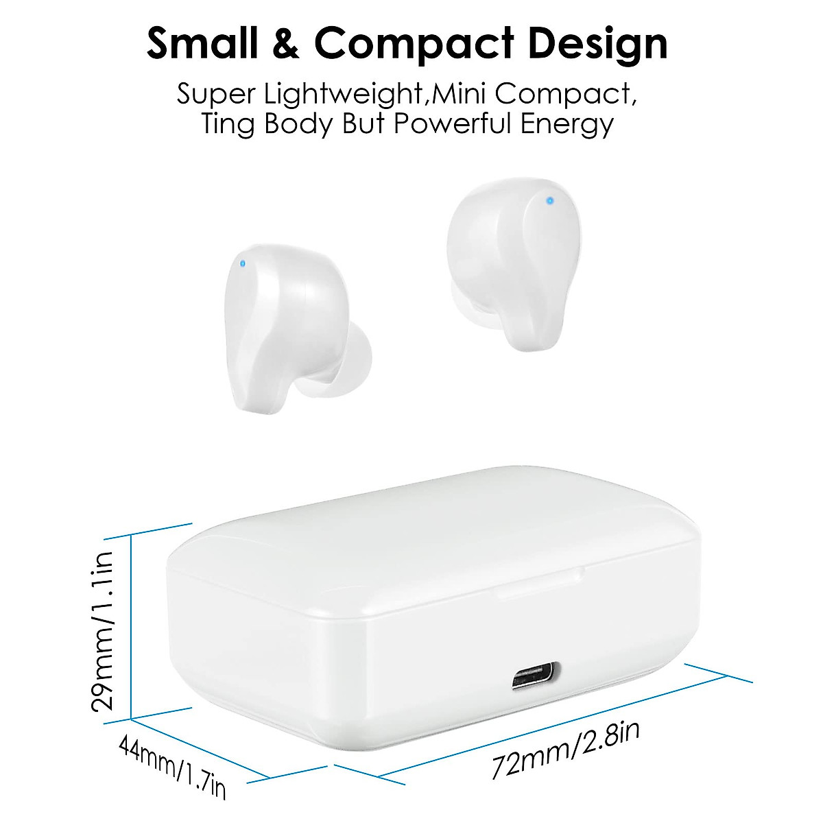 AKSONIC True Wireless Earbuds Bluetooth 5.2 aptX Armatrured Dynamic Speaker Touch Control Deep Bass in Ear w/Mic CVC8.0 Noise Cancelling Headphone USB C Fast Charging