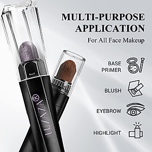 LUXAZA 3Pcs Eyeshadow Stick Set, Matte And Shimmer Creamy Eyeshadow Pencil,Eye Brightener Stick,Nude Caramel Grayish Purple Shadow Stick Set, Waterproof Long Lasting Smoky Highlighter Eye Makeup