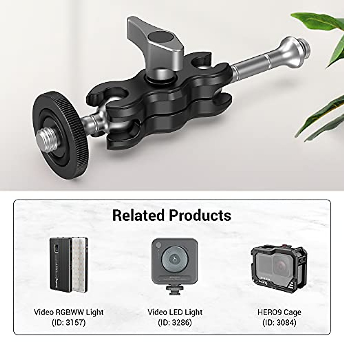 SmallRig Mini Magic Arm with Dual Universal Ball Head , Adjustable Magic Arm for Monitor , Microphone , LED Video Light 3238