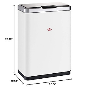 Wesco I.Master Double Rubbish bin, BxHxT 45x65,5x27cm/mit Infrarot-Sensor/2 Kunststof, Matte White