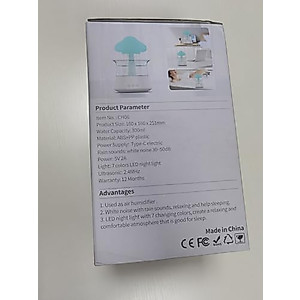 Diffuserlove Rain Cloud Humidifier Diffuser Water Drip Humidifier with Remote Waterfall Lamp Mushroom Humidifier Rain Sounds White Noise Humidifier Air Humidifiers for Bedroom Desk…