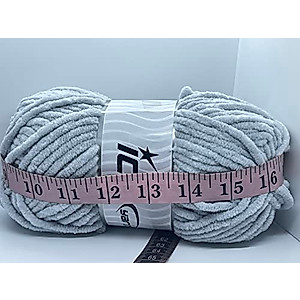 Grey Velvet Chenille Yarn - Bulky 100 Gram (3.53 Ounces) 100 Meters (109 Yards)