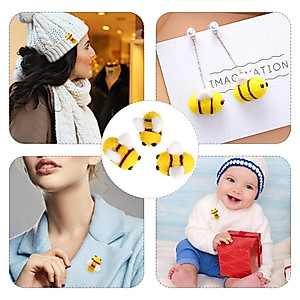 10Pcs Wool Felt Bee Mini Crafts Bees Bee Ornament for Shower Easter Party Home Cap Decoration DIY Handmade Craft