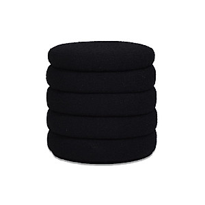 Jennifer Taylor Home Fuji 19" Oversized Round Storage Ottoman, Ebony Black Boucle