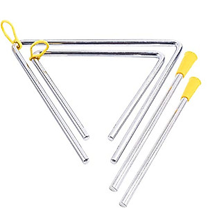 Onwon 5" + 7" Music Triangle Children Music Enlightenment Musical Steel Beater with Striker Percussion Instrument Set