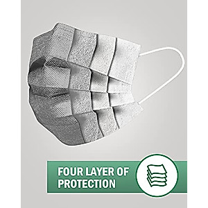 EG ECOGUARD Face Masks Disposable Made in USA, 4 Ply 5 Colored Masks Individually Wrapped Face Mask Breathable Comfortable Disposable Face Masks for Adults Men Women, 50 Pack