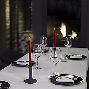 BOLSIUS Dark Red Taper Candles - 10 Inch - 8 Hours Burn Time - 10 Pack Dinner Candle Set - Premium European Quality - Consistent Smokeless Flame - Unscented Dripless Household Candlesticks