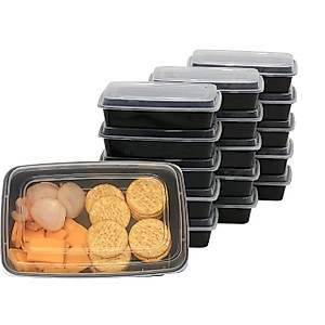 16 Pack - SimpleHouseware 1 Compartment Food Grade Meal Prep Storage Container Boxes, 28 Ounces