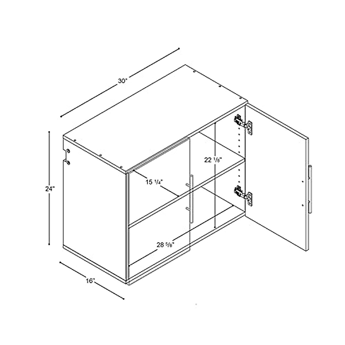 HangUps Upper Storage Cabinet, 30", Black