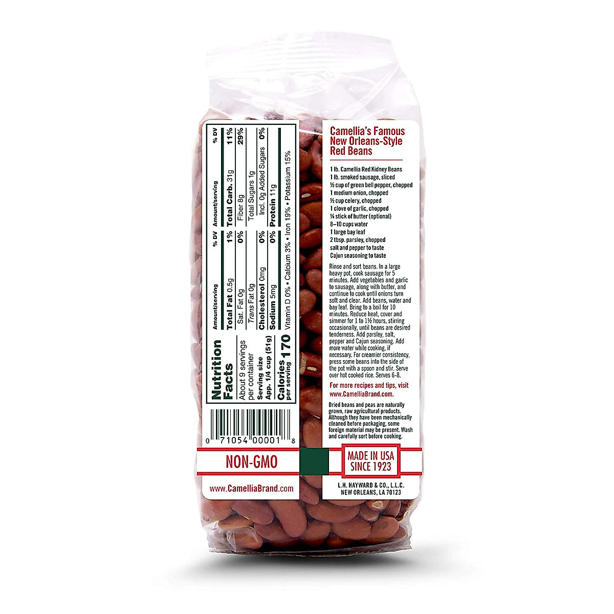 Camellia Brand Dried Red Kidney Beans, 1 Pound (2 Pack)