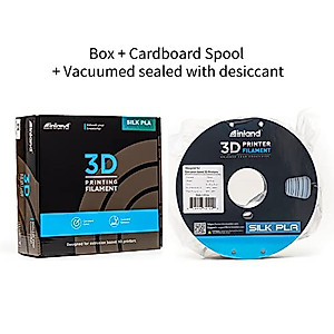 Inland Dual Color Filament - Blue to Silver Color Change Filament - Two Color Silk PLA 3D Printer Filament 1.75mm - Dimensional Accuracy +/- 0.03mm - 1kg Cardboard Spool (2.2 lbs) – FDM/FFF Printers