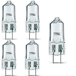 （Pack of 5）- FCS 150W/T4/24V/CL/G6.35 150-watt 24-Volt Bi-Pin Based Stage and Studio T4 Bulb Light Lamp Halogen, Clear/for Projector Stage Slide & Movie Projection