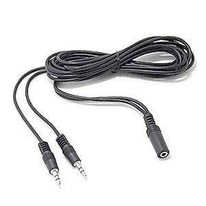 Ancable 6ft 3.5mm Stereo Female to 2-Male Y-Splitter Audio Cable