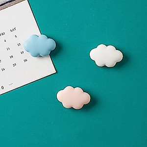 Fridge Magnet 4Pcs/Set Cartoon Cute Cloud Shape Fridge Magnets Office Cloud Shape Whiteboard Magnets Resin Refrigerator Magnets Home Decoration(Blue)