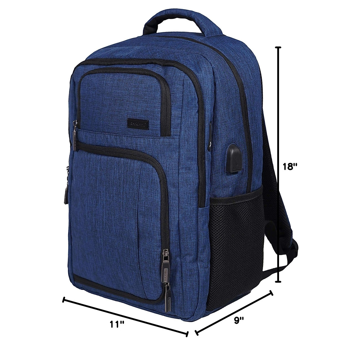 Rockland Slim Pro USB Laptop Backpack, Blue, Large