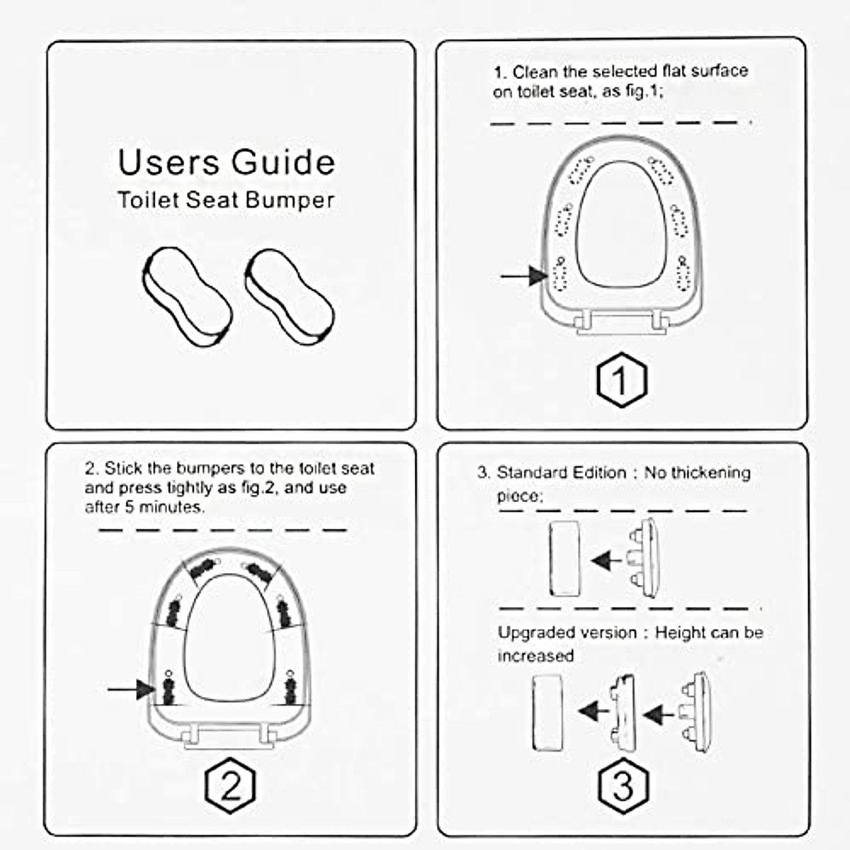 Bidet Toilet Seat Bumpers With Strong Buffer and Adhesive Function For Bidet Attachment (4 pieces)