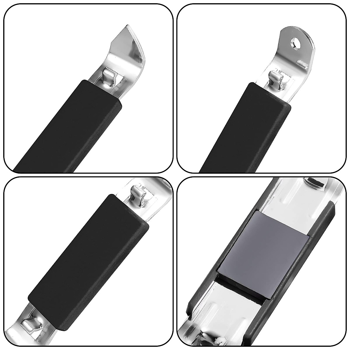 KINBOM 2pcs Magnetic Bottle Openers with Magnet, Stainless Steel Bottle Opener Manual Bottle Punch Can Opener for Beer Bottles Cans Beverages (Black)