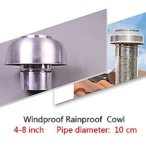 ATEYC Chimney Pot, 1Pcs 4-8 Inch Aluminum Mushroom Cowl for Air Roof Vent Heat Recovery Ventilation System Windproof Rainproof (Size : 8 Inch)