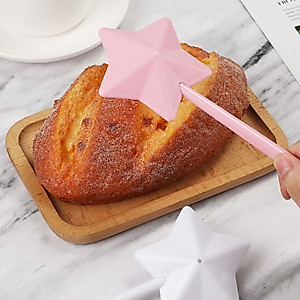 2pcs Wand Salt and Pepper Shakers, Magical Wands Duo Salt Seasoning Spice Stars Stick Refillable Pentagram Shape Salt Dispenser with Holes for Halloween Christmas Kitchen Accessories (Pink, White)