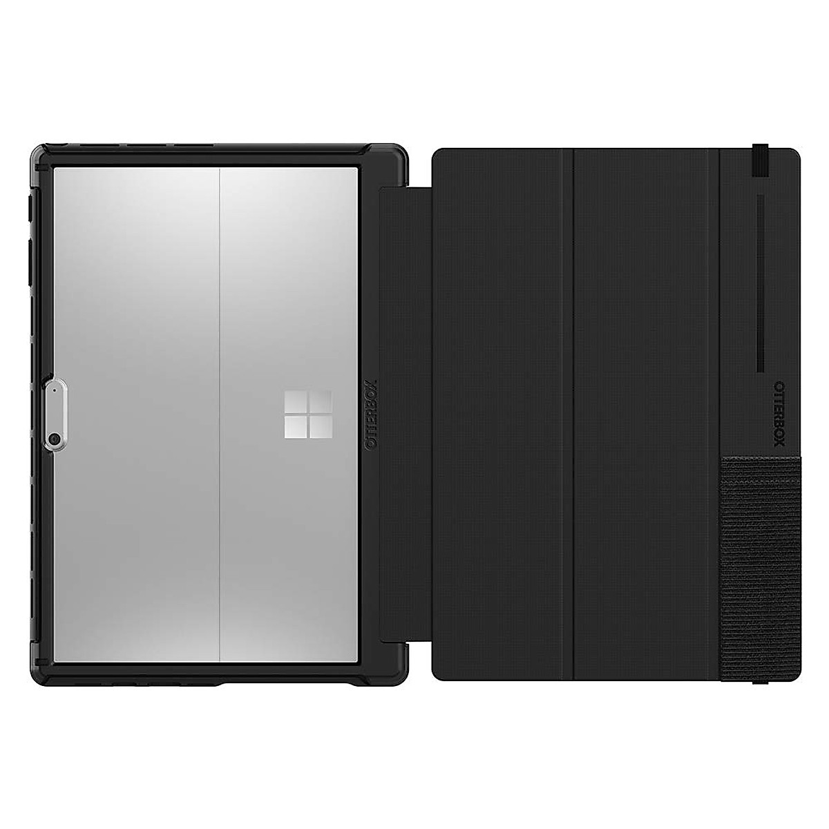 OTTERBOX Symmetry Folio Series Case for Microsoft Surface Pro 7 - Retail Packaging - Starry Night (Clear/Black/Black PU/Dark Grey MICROSUED)