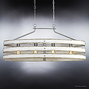 Urban Ambiance Luxury Modern Farmhouse Chandelier, Large Size: 17" H x 38.5" W, with Rustic Style Elements, Galvanized Steel Finish, UHP2477 from The Adelaide Collection