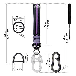 TANGSEN Purple Black Leather Keychain Handmade Wrist Strap Fingerprint Resistant
