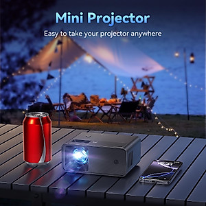 Mini Projector for iPhone, ELEPHAS 2023 WiFi Movie Projector with Synchronize Smartphone Screen, 1080P HD Portable Projector Supported 200" Screen, Compatible with Android/iOS/HDMI/USB/SD/VGA