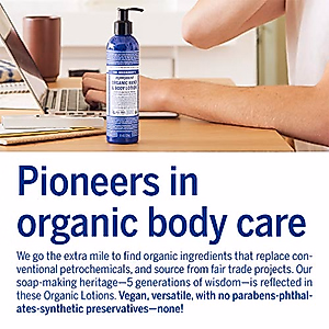 Dr. Bronner's - Organic Lotion (Peppermint, 8 Ounce) - Body Lotion and Moisturizer, Certified Organic, Soothing for Hands, Face and Body, Highly Emollient, Nourishes and Hydrates, Vegan, Non-GMO