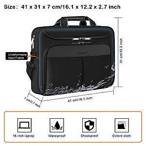 Enkinil 15.6-16.2 inch Waterproof Protective Laptop Messenger Briefcase with Adjustable Shoulder Strap Men Women Travel/Business Bag Compatible with Macbook Pro 16 inch A2141/A2485