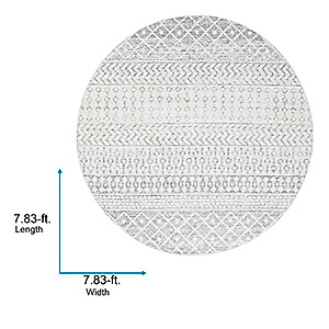 Artistic Weavers Chester Boho Moroccan Area Rug,7'10" Round,Grey