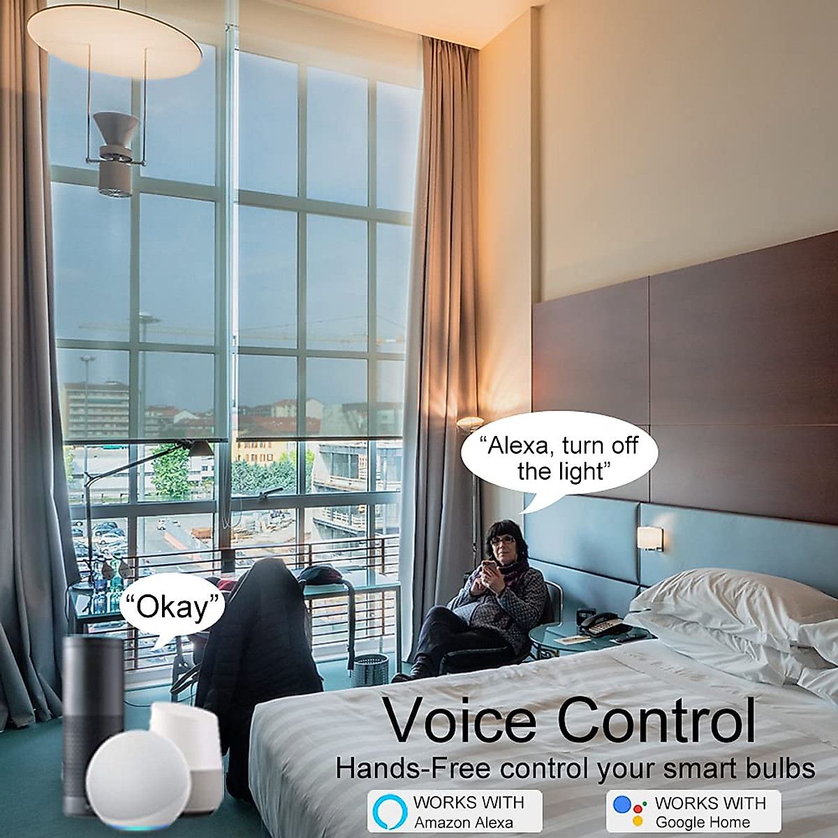 DOGAIN Smart Light Bulb A15 RGB Color Changing Light Bulb Compatible with Alexa Google Home, WiFi LED Dimmable E26 Smart Bulb 6W(40W Equivalent) 500LM (Only 2.4GHz) 6 Pack