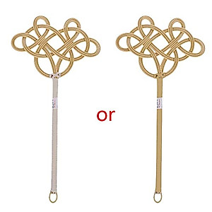 LEJIA Traditional Racket Woven Imitation Rattan Clean Duster Carpet Rug Beater Durable Hand Made for Pet Owner, 62cm/24.41in