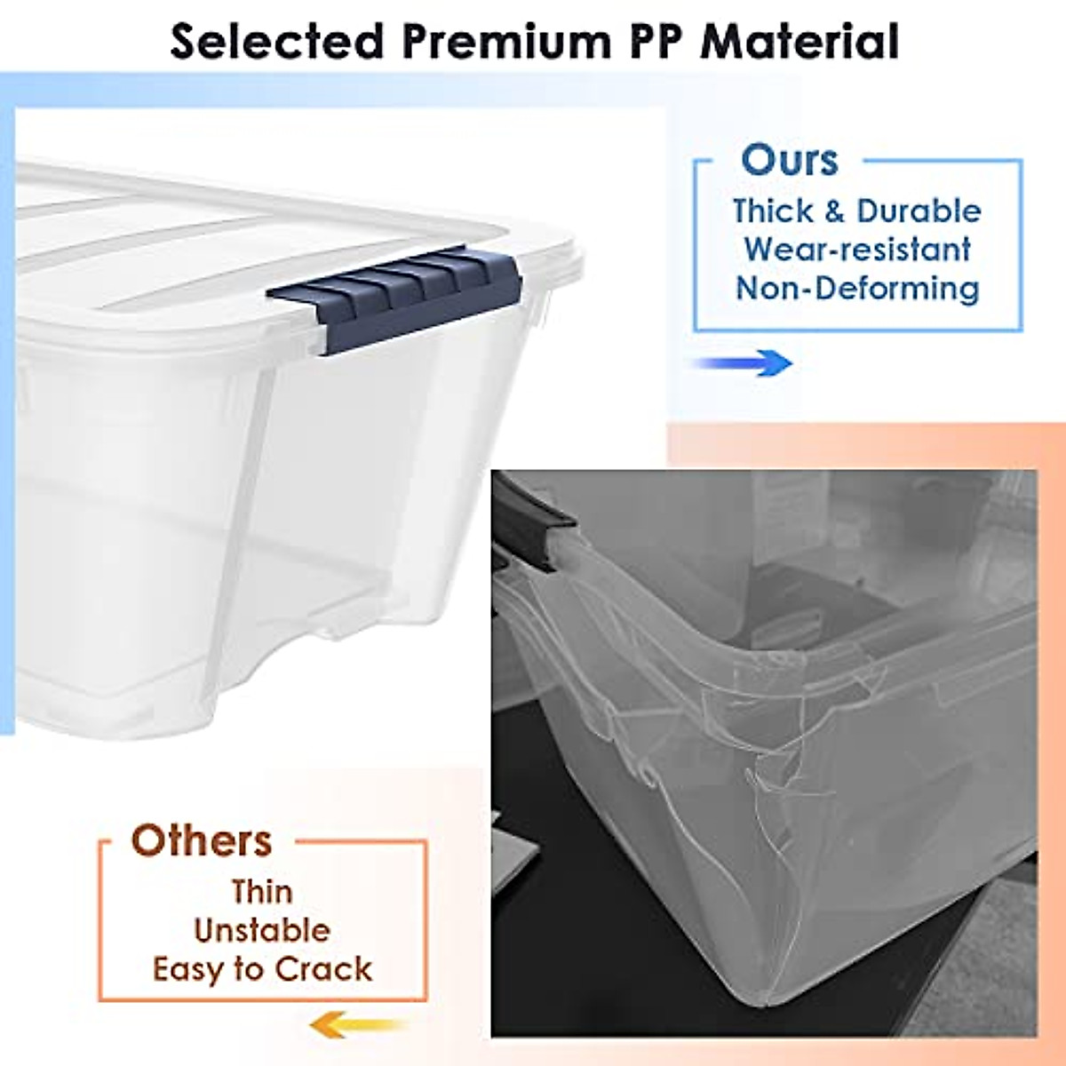 Giantex 12 Pack Storage Bins with Lids, 12.7 Qt. Storage Box, Stackable & Nestable Shoe Box, Tote Boxes, Closet Organization Container with Secure Latching Buckles, Classroom Art Supplies Storage, Clear