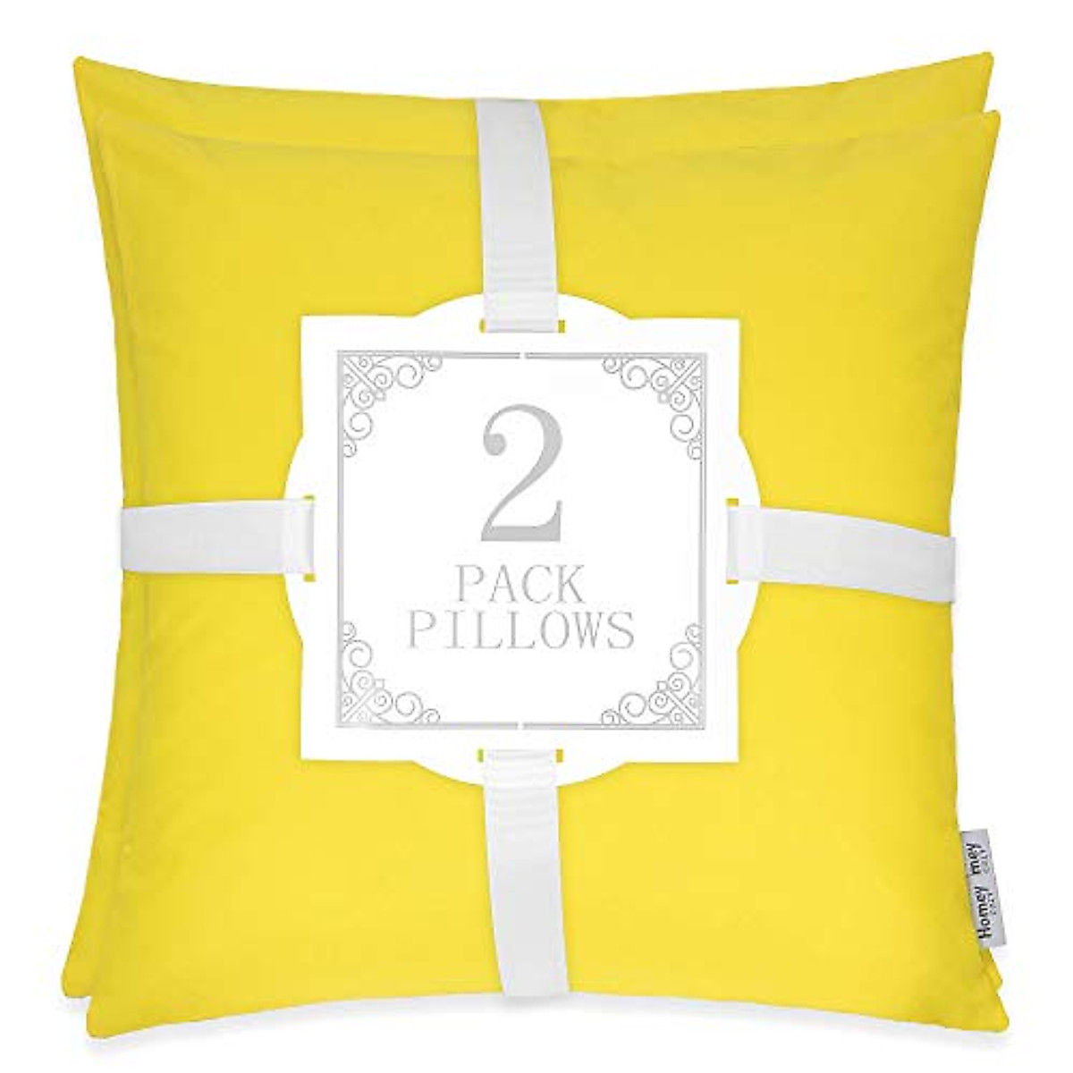 Homey COZY 7H5240-June Accent Pillow, 2 Pack, Yellow 2 Count