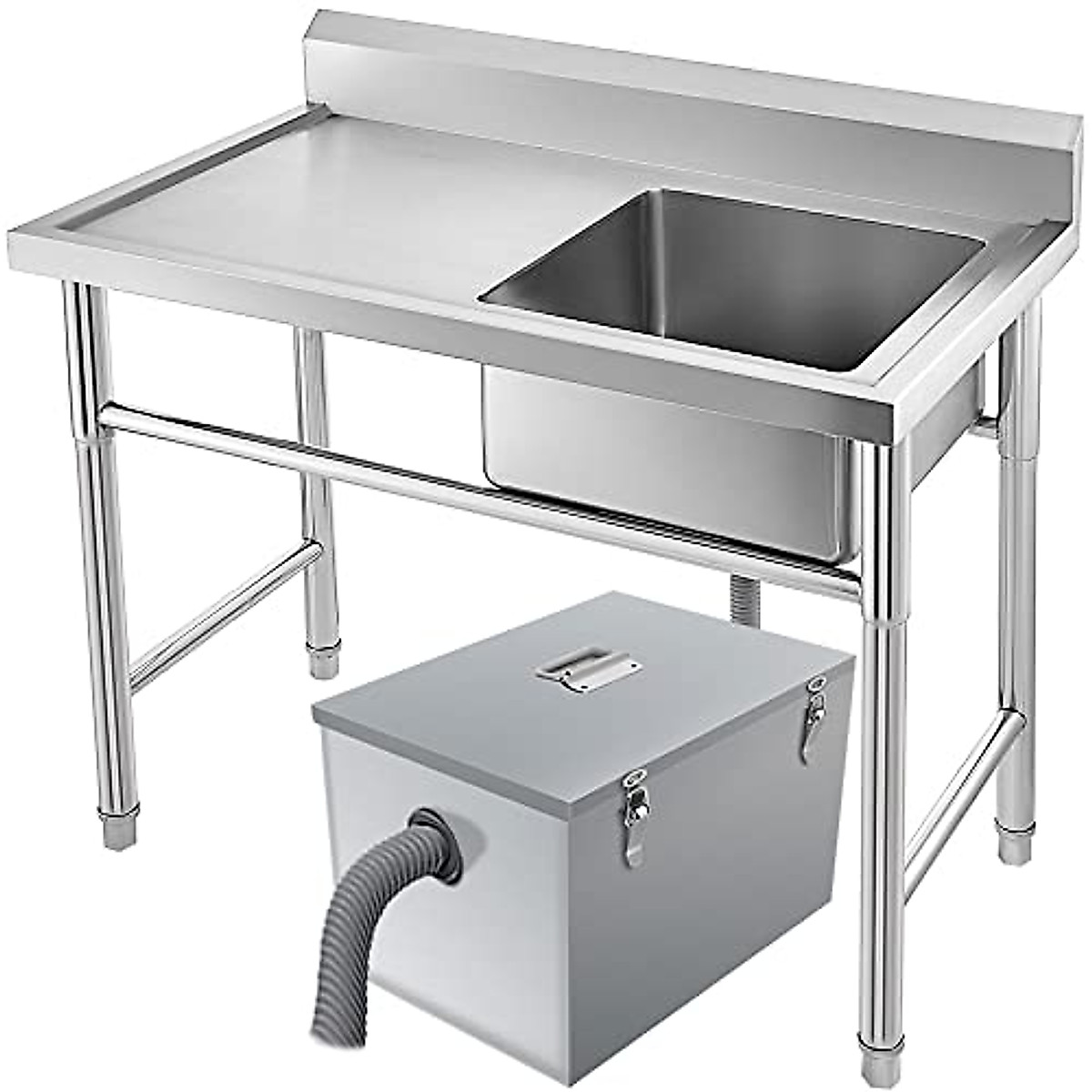 8 lbs Commercial Grease Trap for Home Restaurants Under Sink, Stainless Steel Interceptor