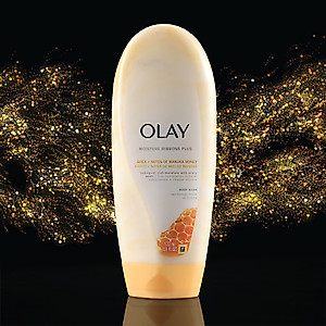 Body Wash by Olay, Moisture Ribbons Plus Shea + Manuka Honey Body Wash, 18 fl oz (Pack of 4)