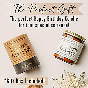 Happy Birthday Candle, Happy Birthday Gifts for Women - Soy Candle, w/ Vanilla Cupcake & Sprinkles I Happy Birthday Candles for Women Friends Bday I 9oz Reusable Glass Jar, 50Hr Burn Time, Made in USA