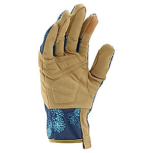 Miracle Gro Women's High-Dexterity Gardening Work Gloves, Touchscreen Technologies, Abrasion Resistant, Comfort, Blue/Tan, Small (MG86207/WSM)