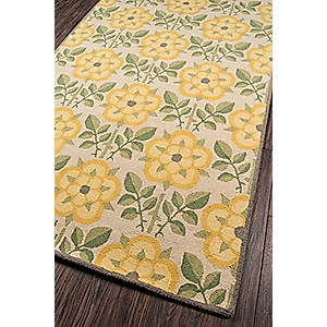 Momeni Rugs Newport Collection, 100% Wool Hand Tufted Loop Cut Contemporary Area Rug, 2' x 3', Yellow
