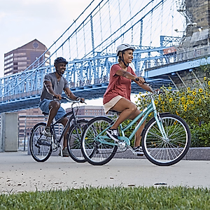 Huffy Hyde Park Womens Comfort Bike, 7 Speed, 27.5 Inch Wheels, Gloss Mint