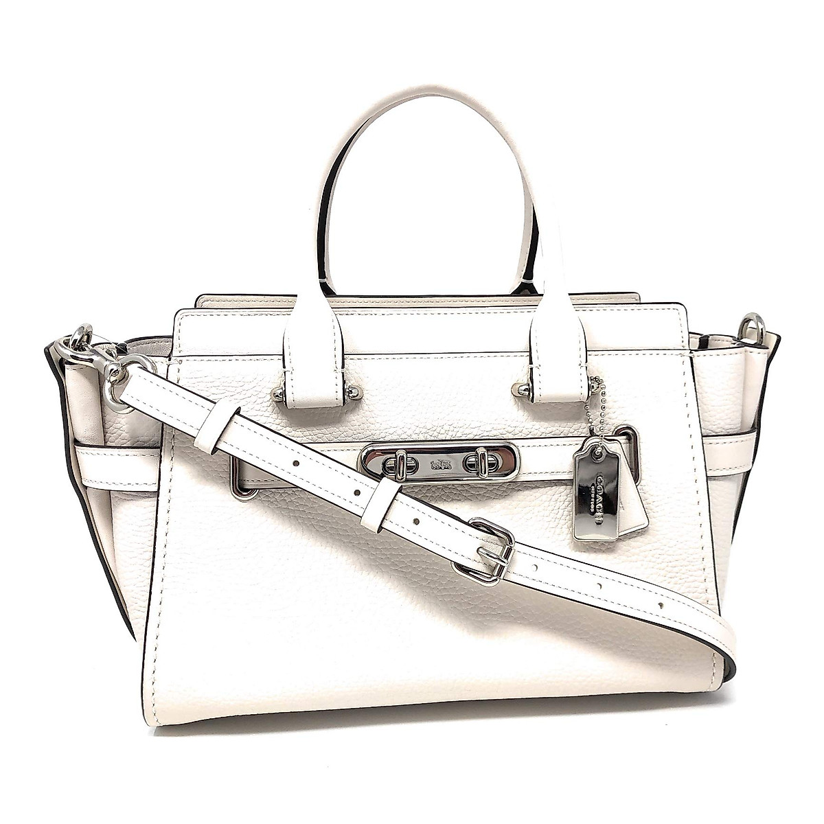 Coach Swagger Carryall 27 in Pebble Leather (SV/CHALK)