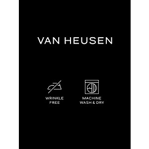 Van Heusen Men's Dress Shirt Fitted Poplin Solid, White, 16.5" Neck 34"-35" Sleeve