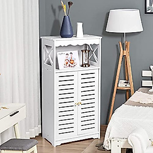 NOKAMW Bathroom Storage Cabinets,White Floor Cabinet,Home Waterproof Storage Furniture for Bedroom Kitchen Hallway,Cupboard Unit with Daily use Layer,75x24x34cm.