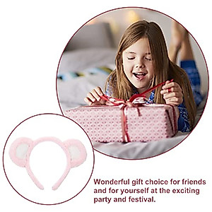 SOLUSTRE Bear Ears Headband Lovely Headdress Face Washing Hair Hoops Makeup Headband Hair Accessories for Girls Spa Makeup Washing Face Outdoor, Pink